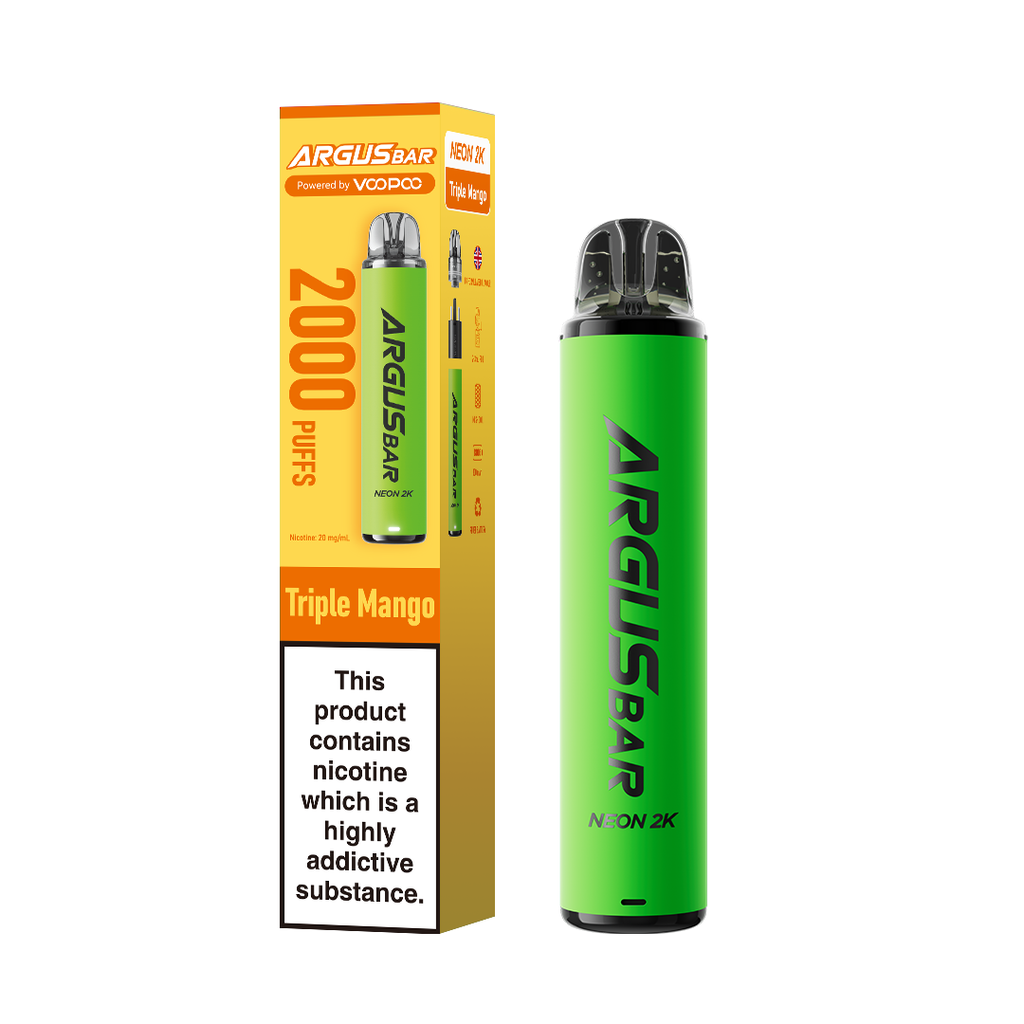 Argus Bar Neon 2k, 2000 Puffs Prefilled Pod Kit | Starting From £5.20 ...